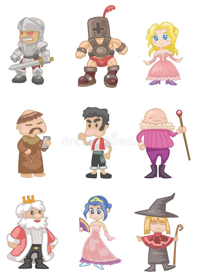 Cartoon medieval people stock vector. Illustration of doodle - 17422909