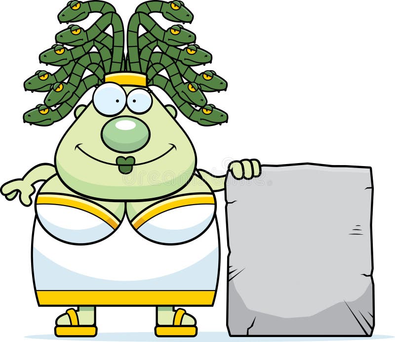 Cartoon Medusa Sign stock vector. Illustration of gorgon - 51445766