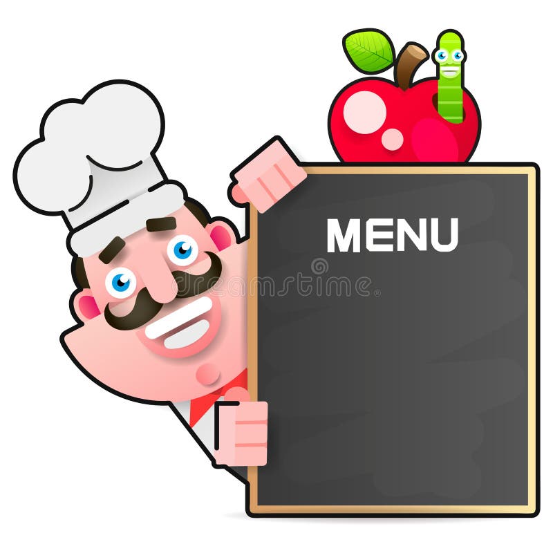 Cartoon Menu Vector Character Templates for Cover Design. Set of Vector ...