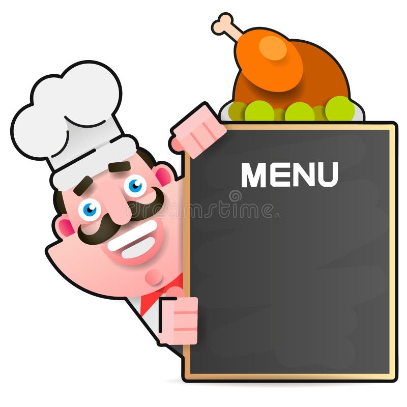 Cartoon Menu Vector Character Templates for Cover Design. Set of Vector ...