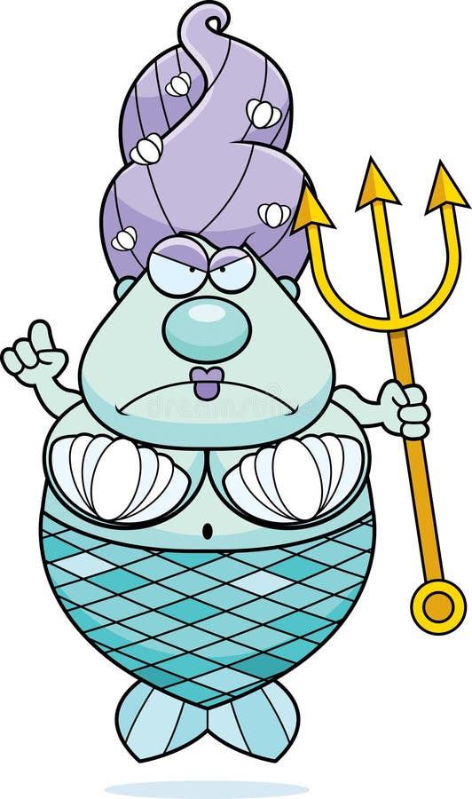 Cartoon Mermaid Angry stock vector. Illustration of vector - 41819079