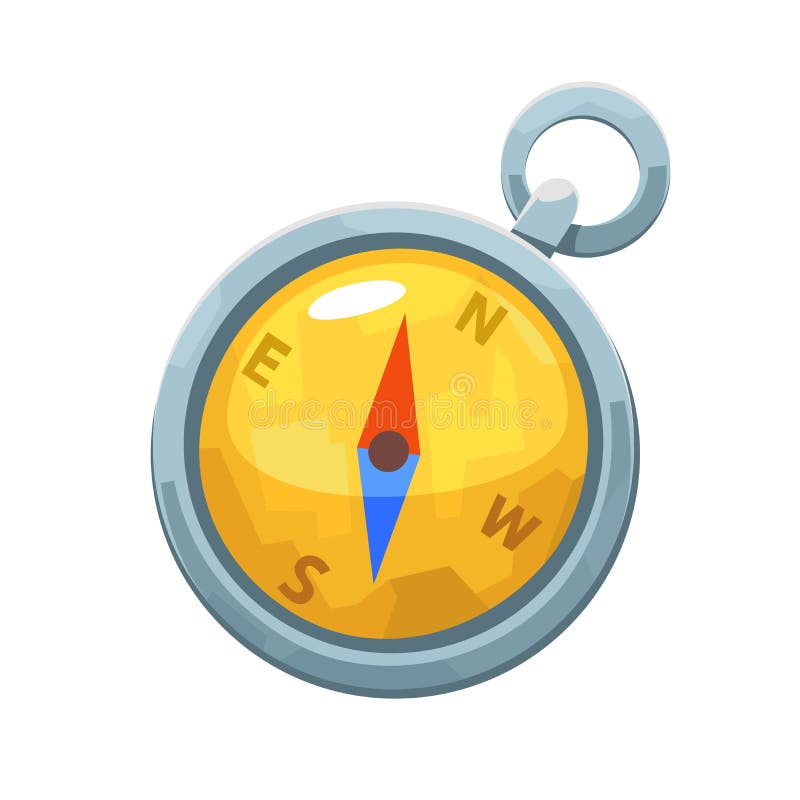 Cartoon Metal Compass Isolated On White Background Vector Stock Vector ...