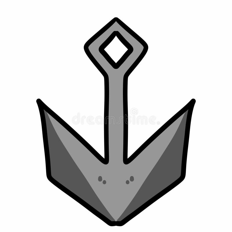 Cartoon Metal Ship Anchor on White Background Stock Illustration ...