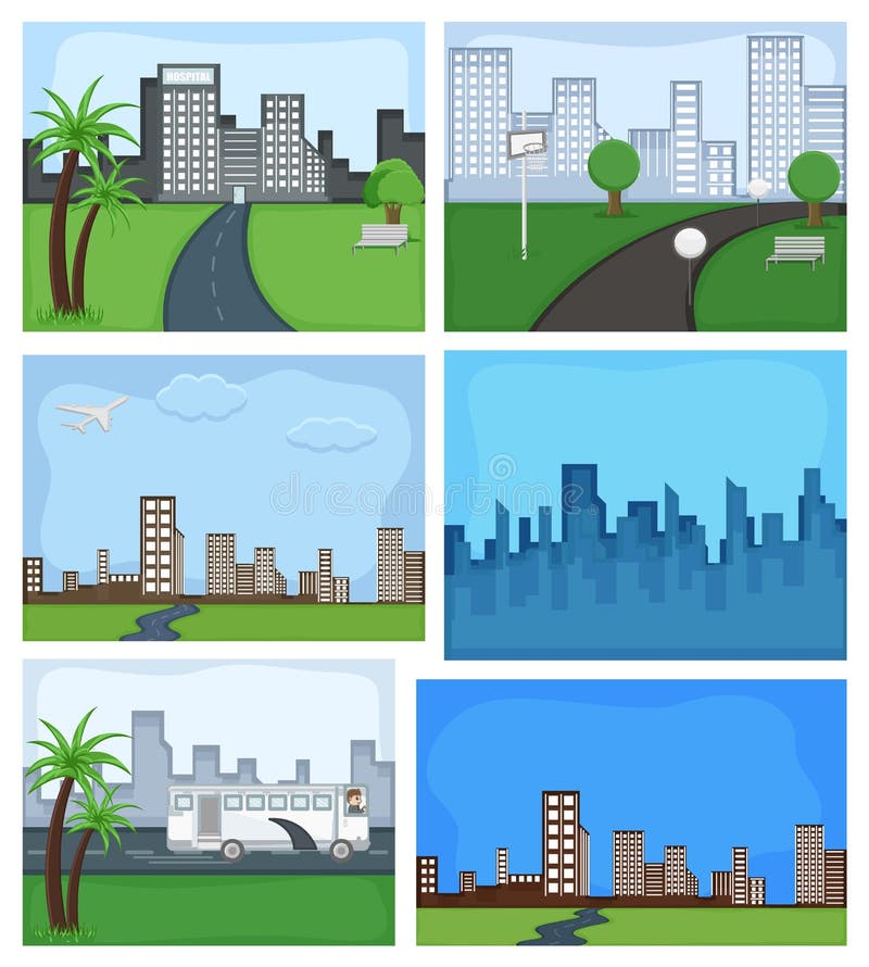 Cartoon Metro City Vector Backgrounds Stock Vector - Illustration of ...