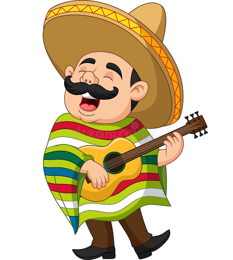 Mexican Traditional Character Guitar Stock Illustrations – 1,046 ...