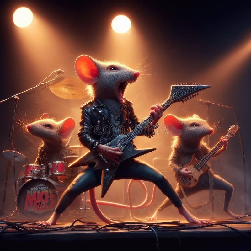 Cartoon Mice Rockers from Mars Stock Image - Image of singer, holiday ...