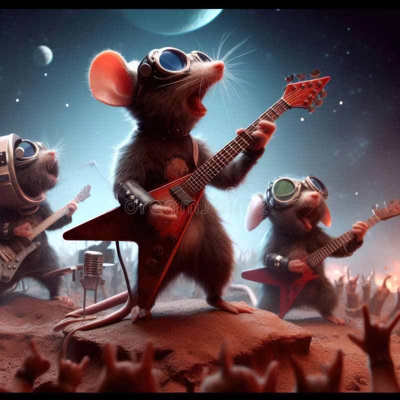 Cartoon Mice Rockers from Mars Stock Image - Image of singer, melody ...