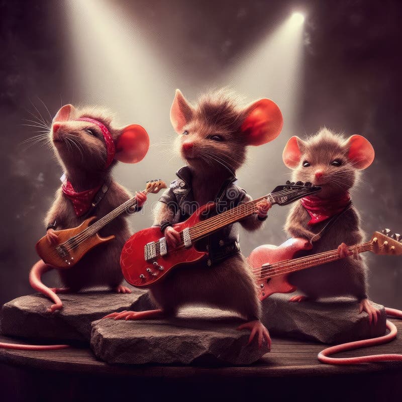 Cartoon Mice Rockers from Mars Stock Image - Image of singer, melody ...