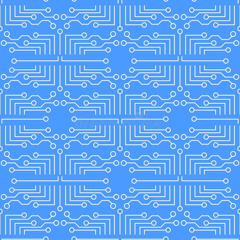 Cartoon Micro Scheme on Blue Seamless Pattern Stock Vector ...
