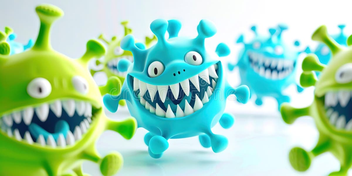 Microbes Under Microscope Cartoon Stock Photos - Free & Royalty-Free ...