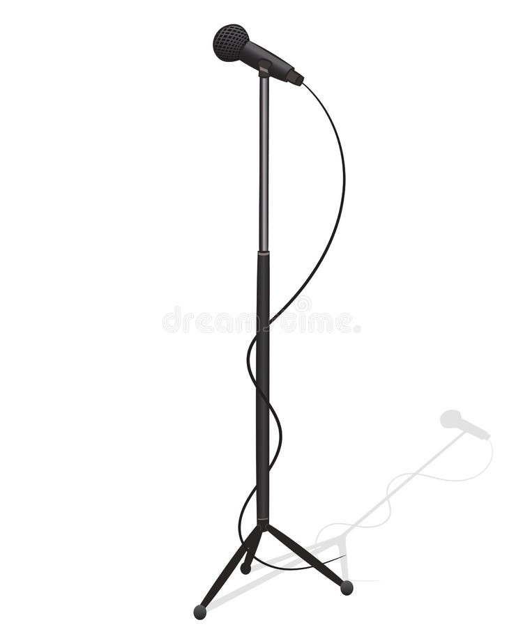 Cartoon Microphone and Stand Stock Vector - Illustration of audience ...