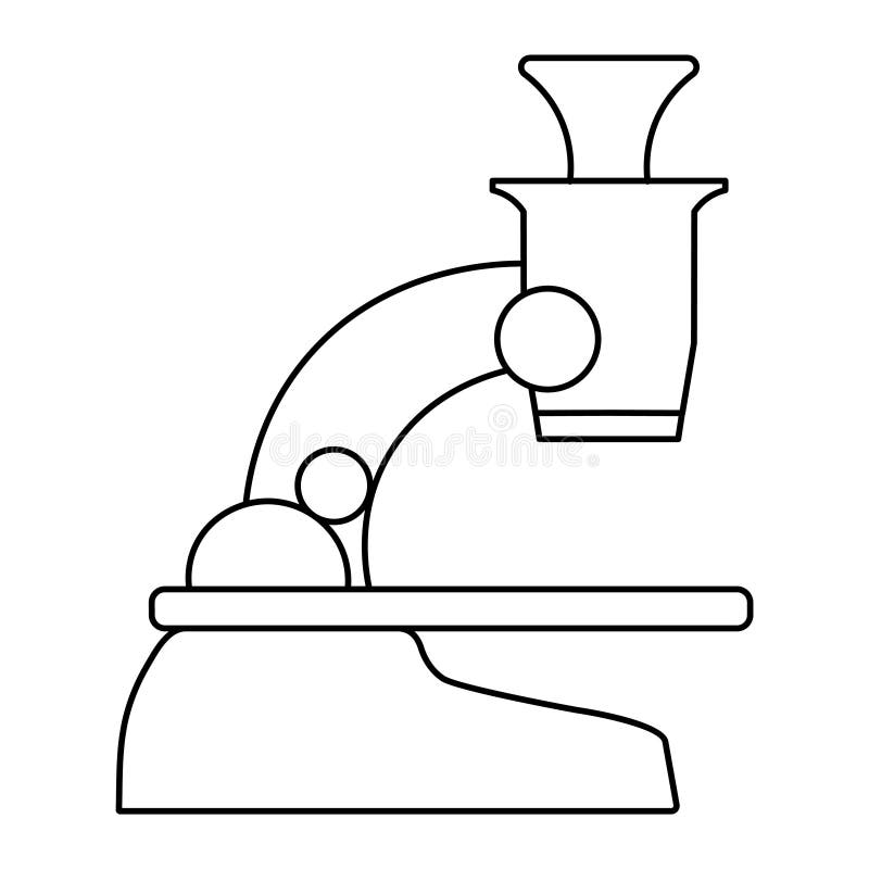 Cartoon Microscope Isolated on White Background Stock Illustration ...