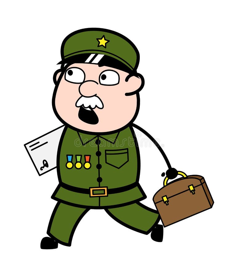 Cartoon Military Man Happy Birthday Wishes Stock Illustration ...