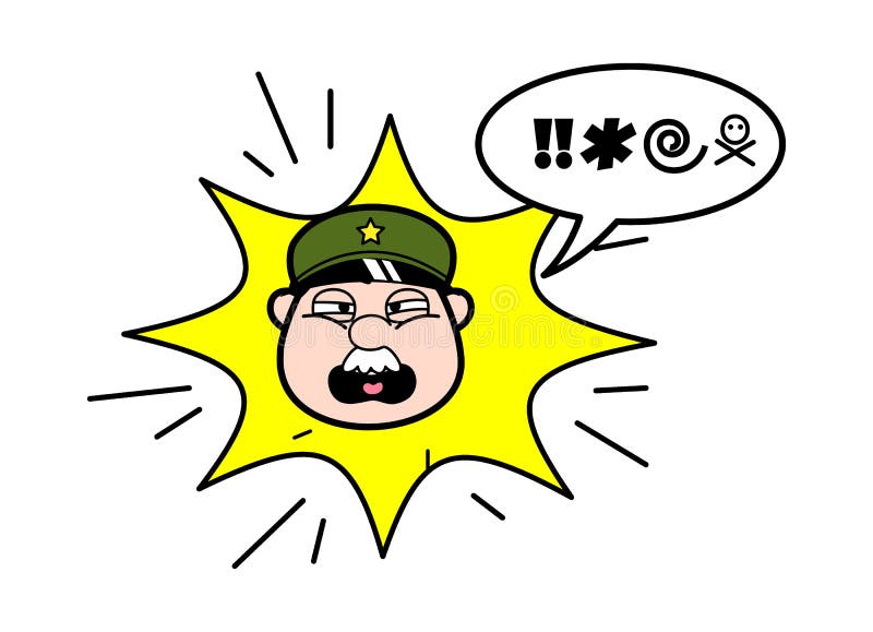 Shouting Military Man Cartoon Stock Illustration - Illustration of ...