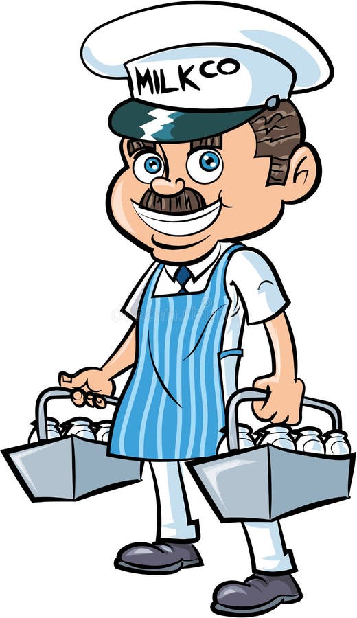 Cartoon Milkman Delivering Milk Stock Illustration - Illustration: 38640704