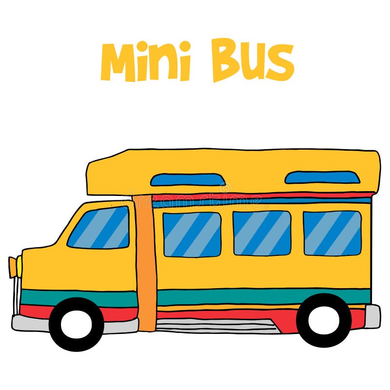 Cartoon Mini Bus Collection Stock Stock Vector - Illustration of ...