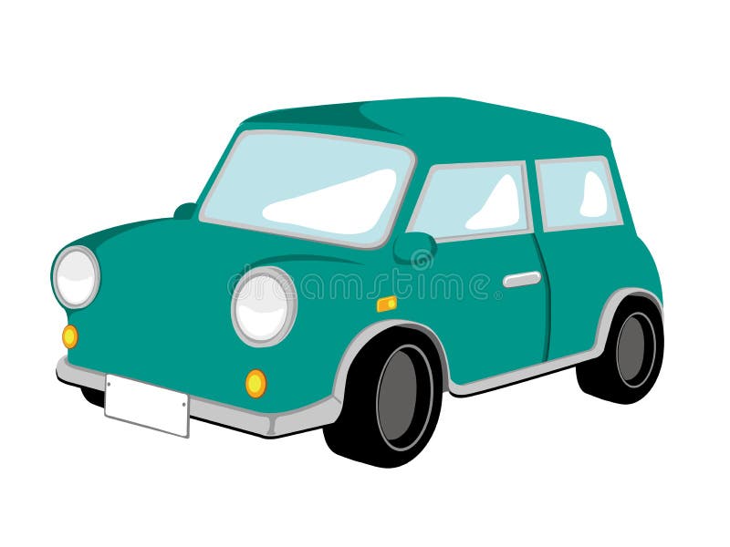 Cartoon Mini Car. Coloring Page and Colorful Clipart Character ...