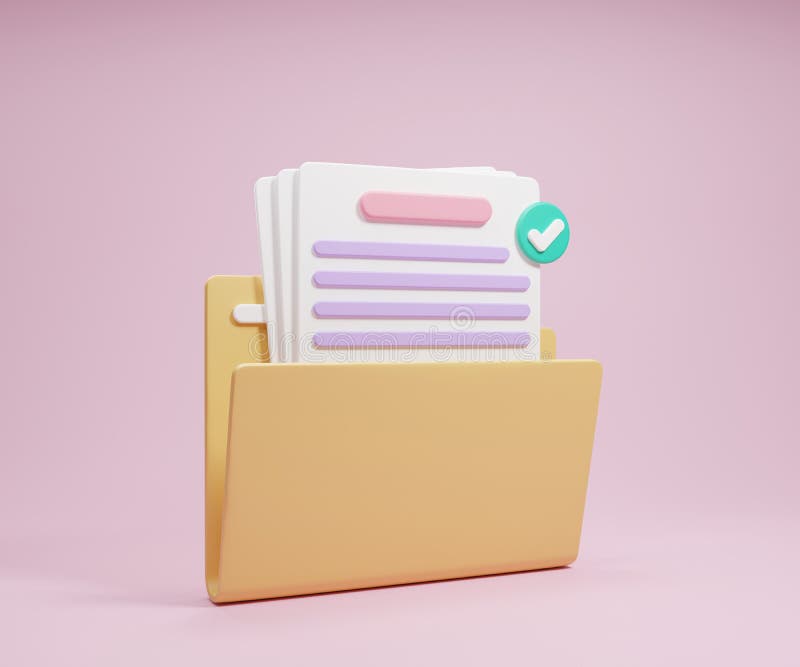 Cartoon Minimal Folder File Document and Paper Business. Management ...