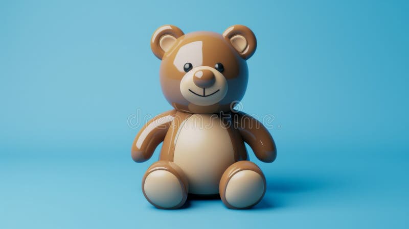 Cartoon Minimal Style Teddy Bear Toy. 3D Modern Icon Stock Photo ...