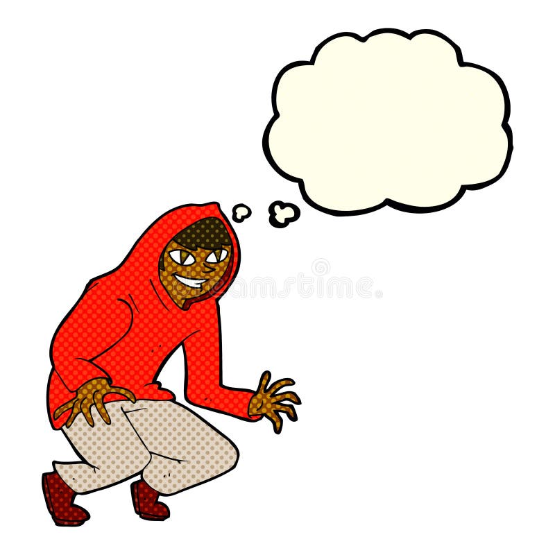 Cartoon Mischievous Boy in Hooded Top Stock Vector - Illustration of ...