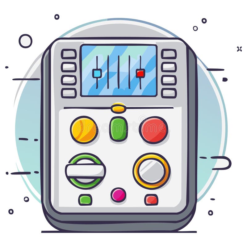 Cartoon Mixer Control Panel with Sliders and Buttons Stock Vector ...