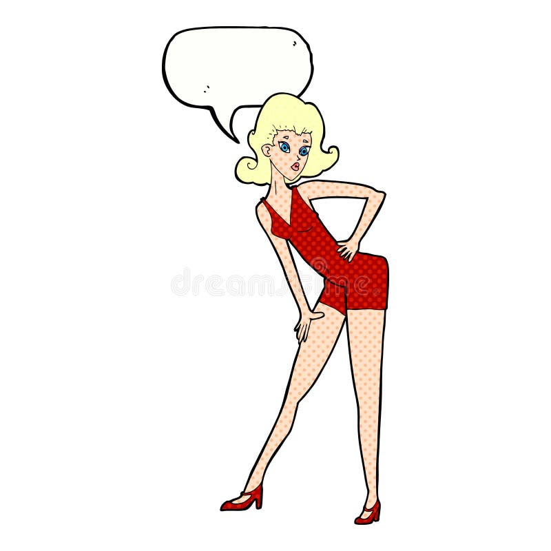 Cartoon Woman Posing Speech Bubble Stock Illustrations 664 Cartoon