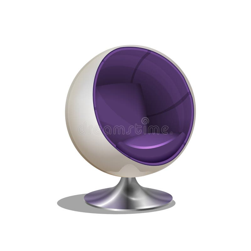 Cartoon Modern Chair Isolated on White Background. Stock Vector ...