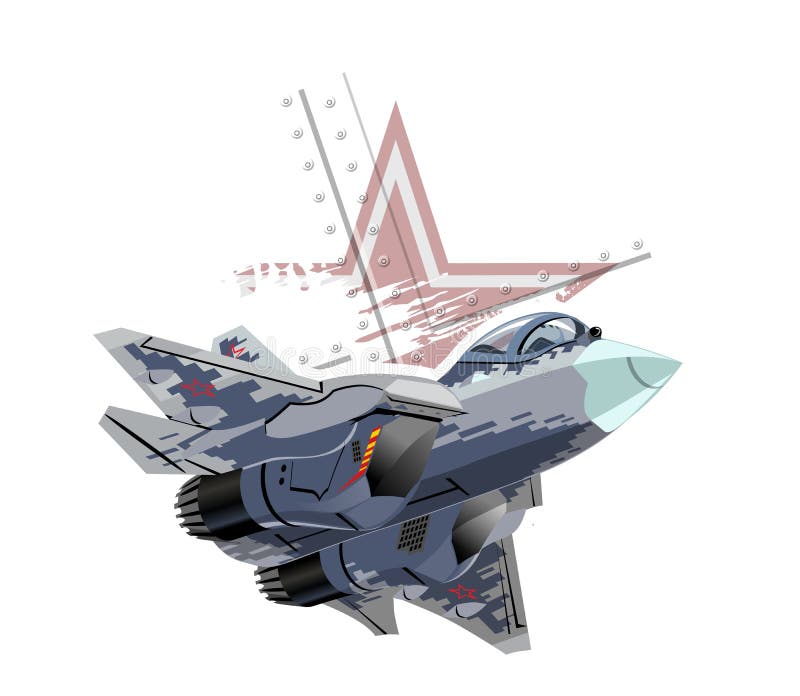 Cartoon Modern Military Fighter Plane Stock Vector - Illustration of ...