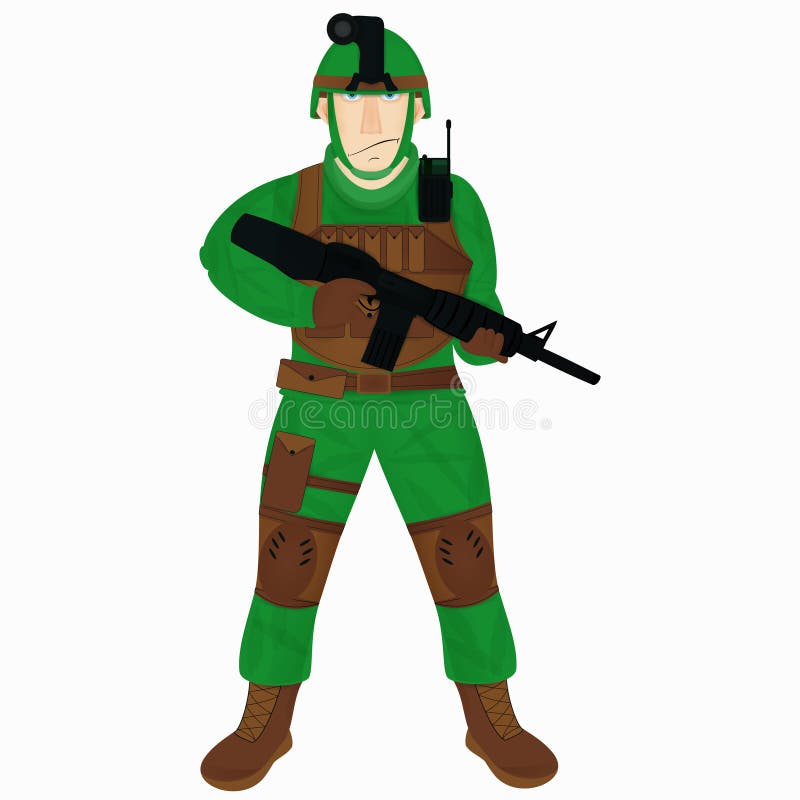 Cartoon soldier shooting stock illustration. Illustration of cartoon ...