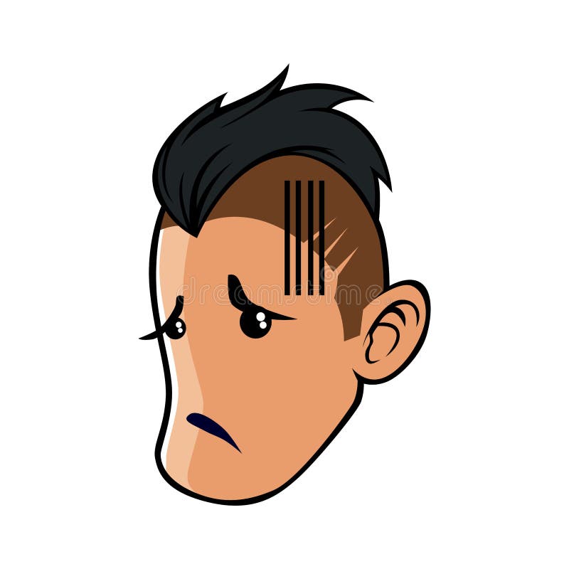 Cartoon mohawk dizzy stock vector. Illustration of design - 261011249