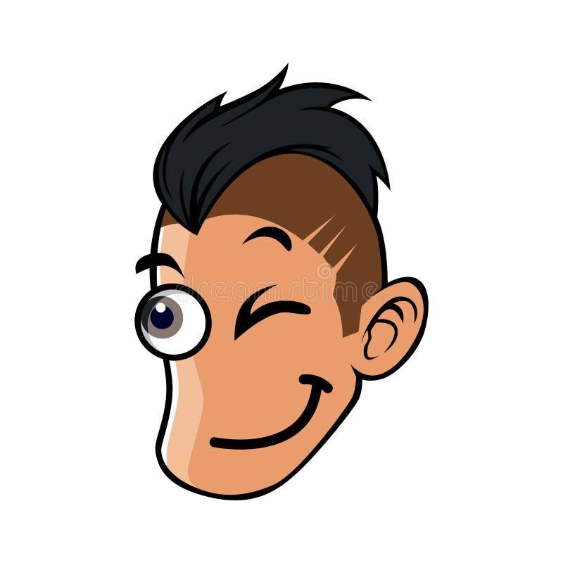 Cartoon mohawk flirty stock illustration. Illustration of cartoon ...