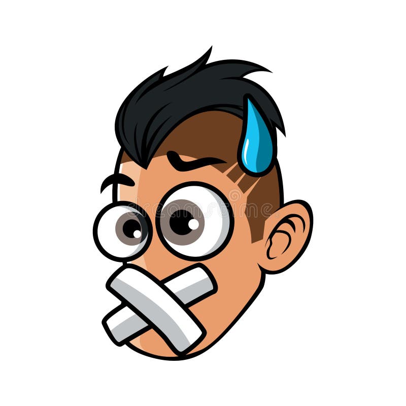 Cartoon mohawk quiet stock vector. Illustration of emoticon - 261011248