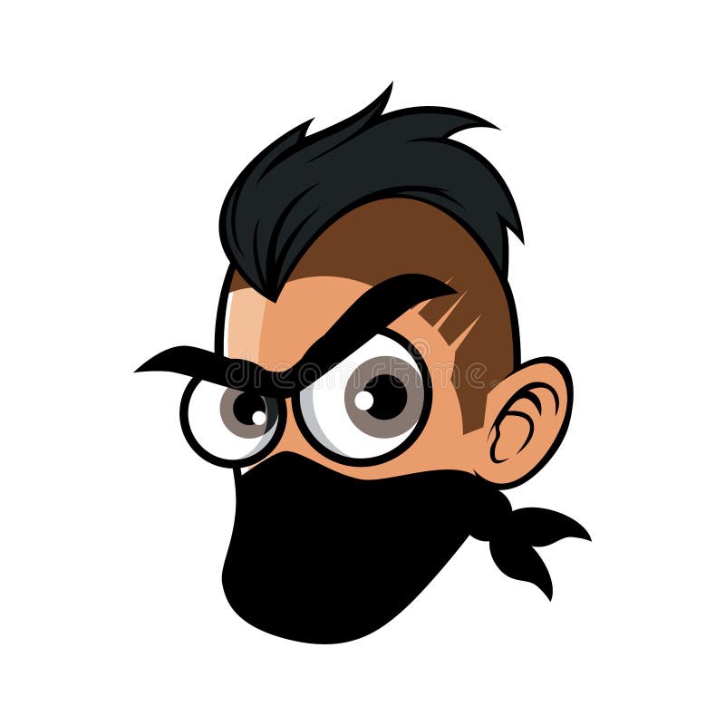 Cartoon mohawk thief stock vector. Illustration of emoticon - 261011284