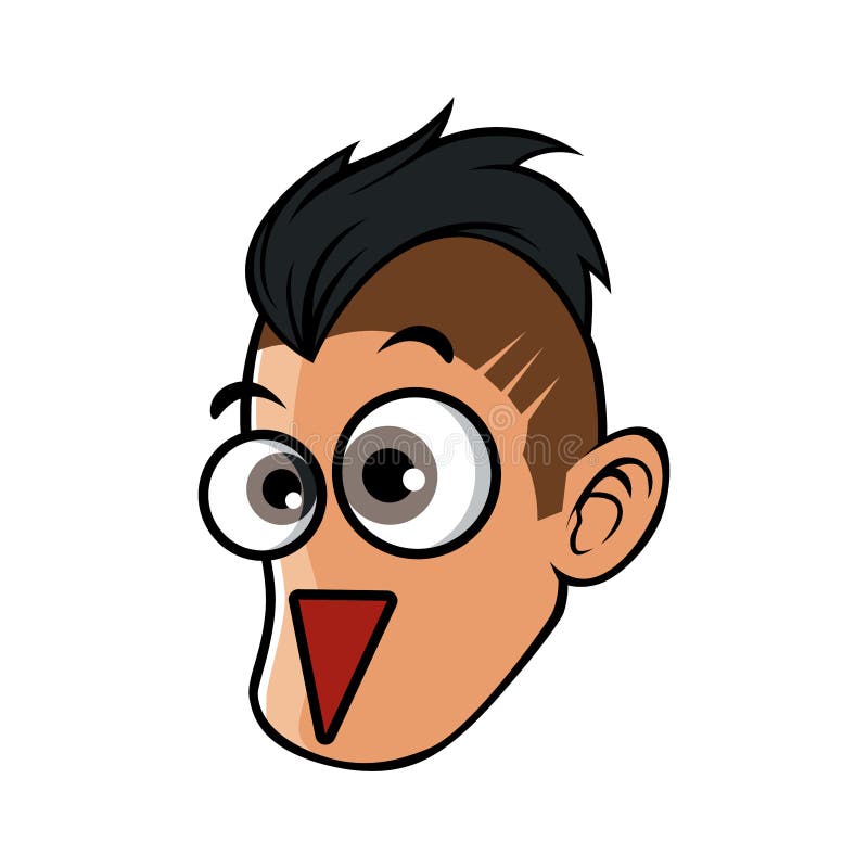 Cartoon mohawk laugh stock vector. Illustration of emotion - 261011340