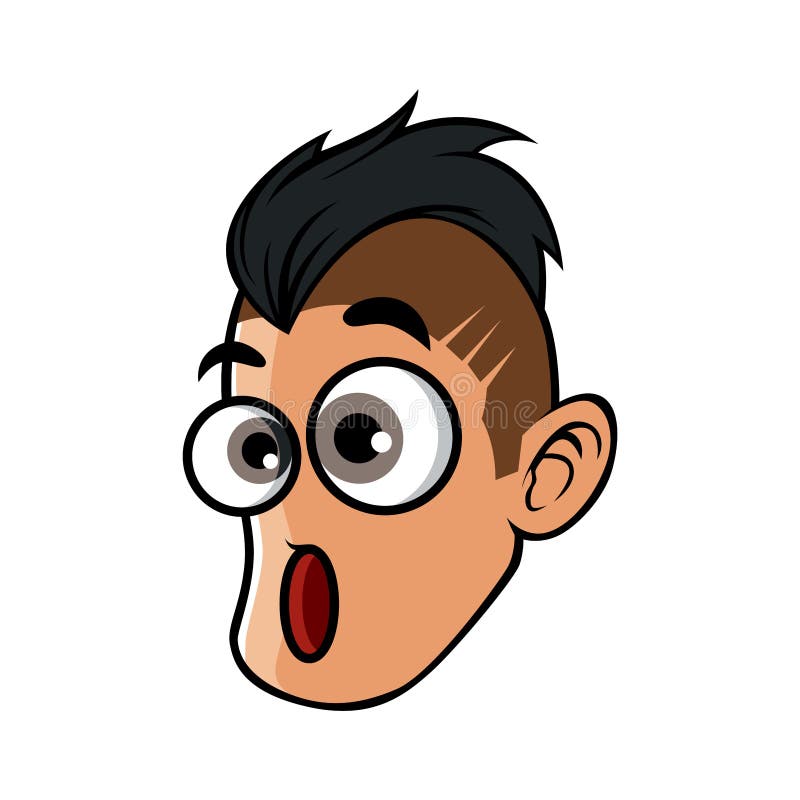 Cartoon mohawk verbaasd vector illustratie. Illustration of embleem ...