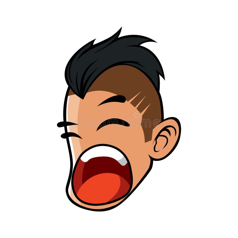 Cartoon mohawk yawn stock vector. Illustration of people - 261011315