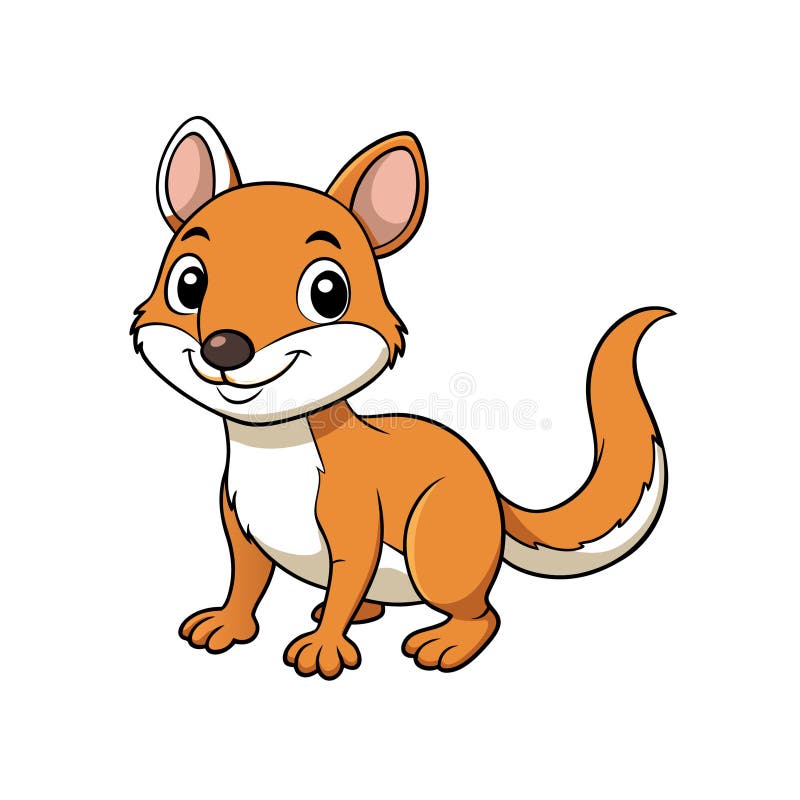 Cartoon Mongoose Illustration with a Cheerful Expression and Pose Stock ...