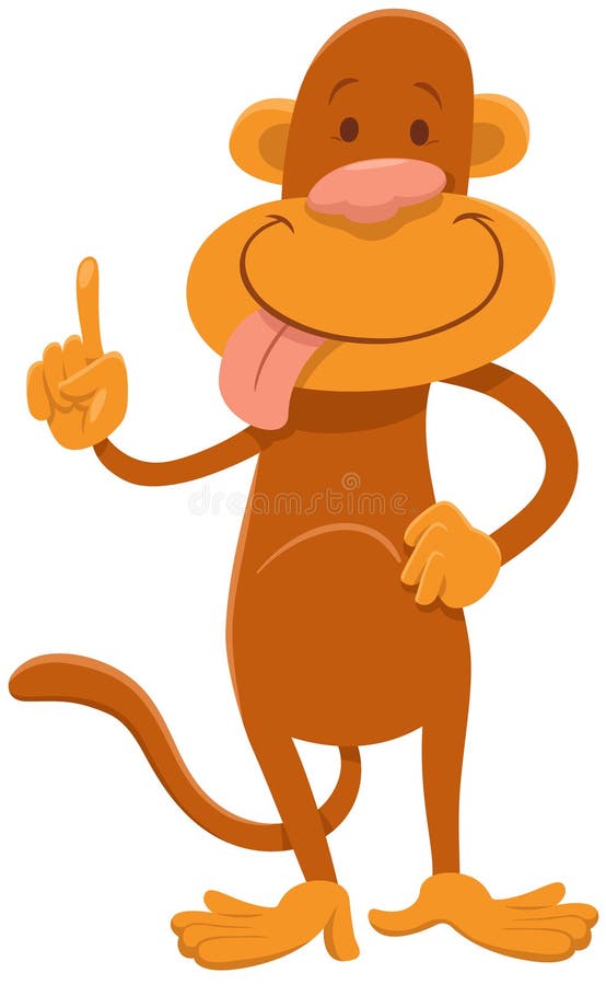 Cartoon Monkey Animal Character Sticking Out Its Tongue Stock ... Cartoon Monkey Animal Character Sticking Out Its Tongue Stock ...