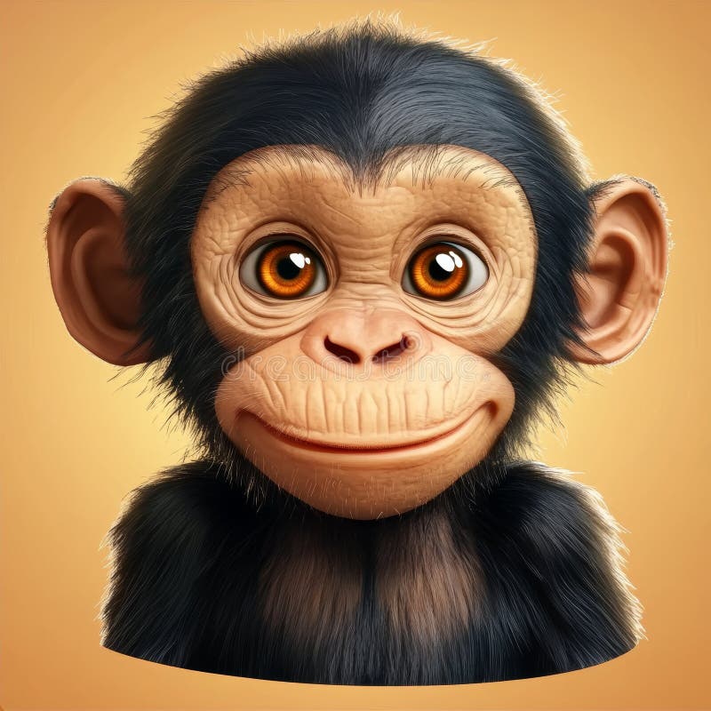 Cartoon Monkey with a Big Smile on Its Face Stock Illustration - Illustration of camera, nature ...