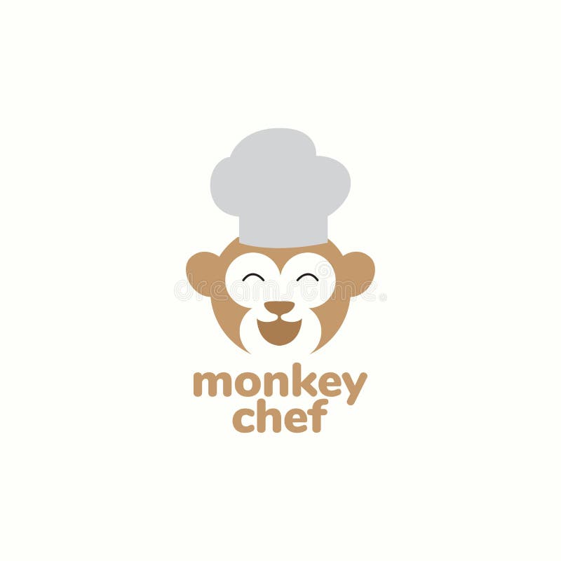 Cartoon Monkey Chef Logo Design Stock Vector - Illustration of icon ...