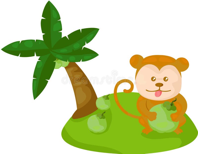 Coconut Cartoon stock illustration. Illustration of cute - 53354231