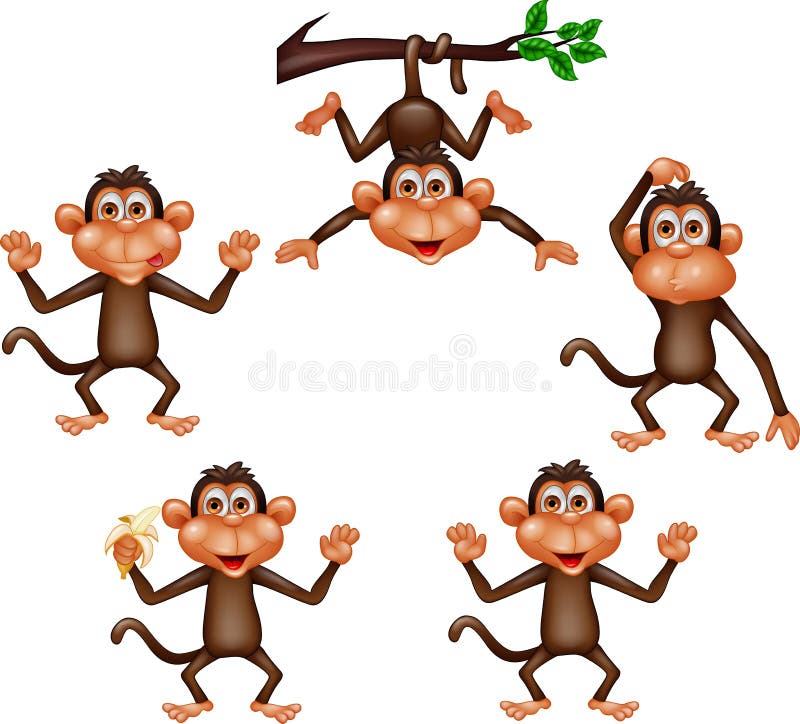 Cartoon monkey presenting stock vector. Illustration of africa - 58810344