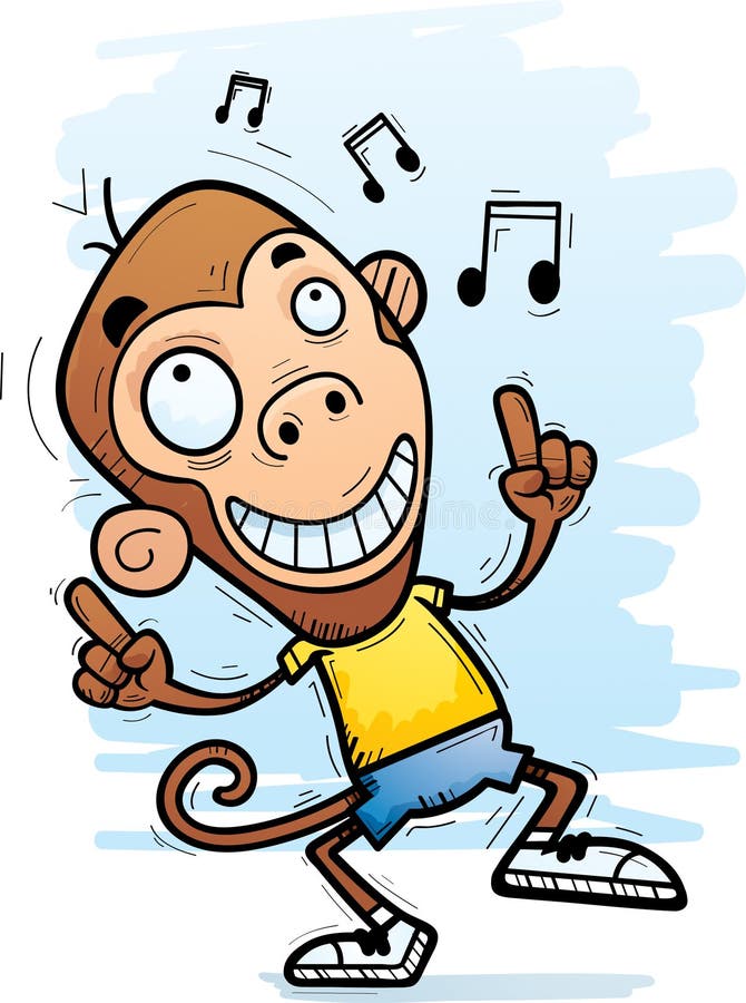 Cartoon Monkey Dancing stock vector. Illustration of sketch - 116225406