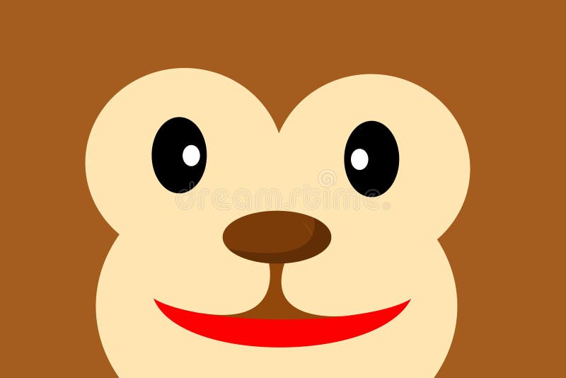 Cartoon monkey face stock illustration. Illustration of cute - 89940339