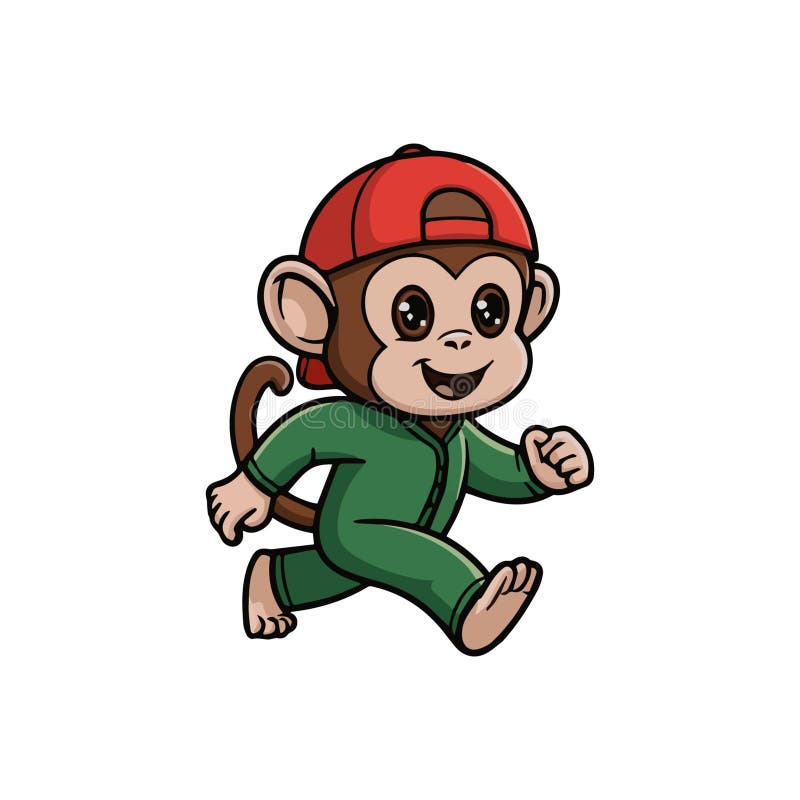 Cartoon Monkey with Funny Face Expression Vector Illustration Stock ...