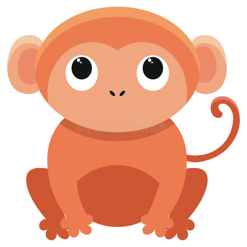 Cartoon Monkey Isolated on White Background Stock Illustration ...