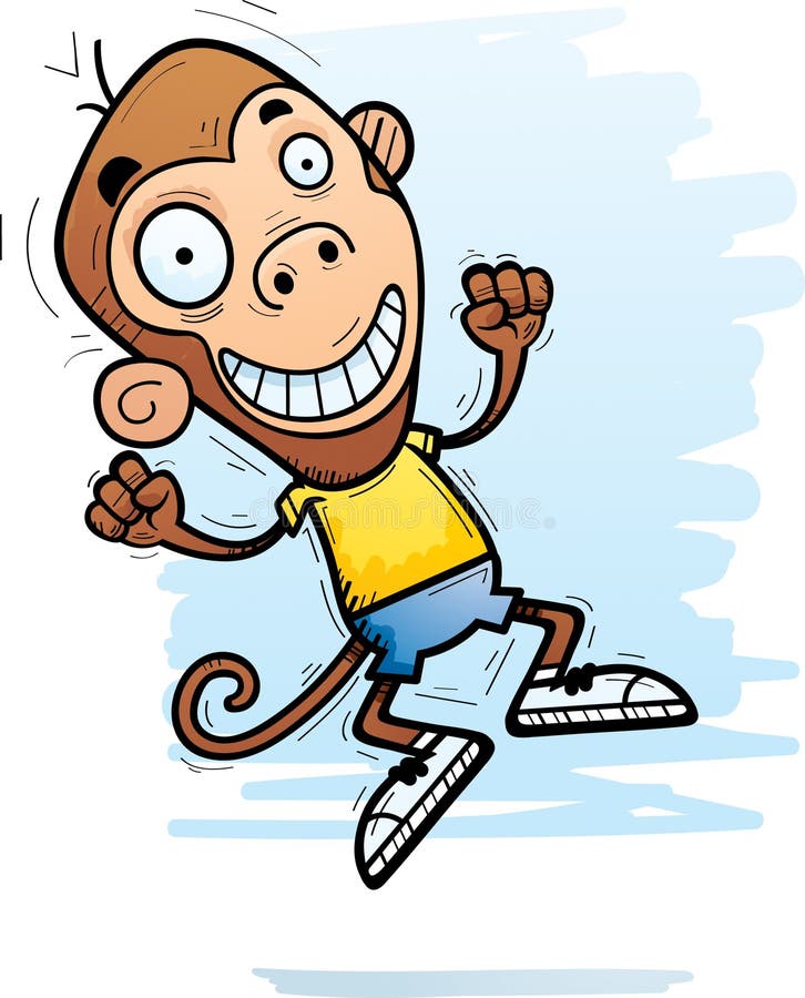 Cartoon Monkey Jumping stock vector. Illustration of smiling - 116225428