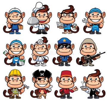 Happy Cook Monkey Stock Illustrations – 56 Happy Cook Monkey Stock ...