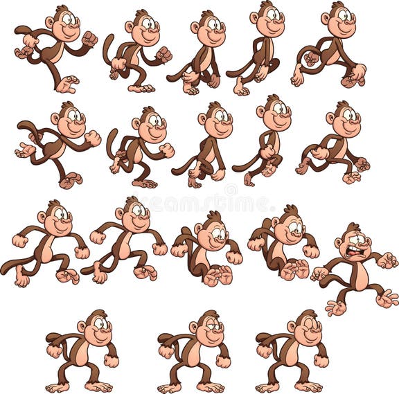 Cartoon monkey stock vector. Illustration of idle, blinking - 61137822