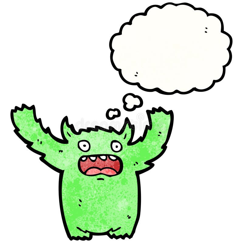 Cartoon monster stock vector. Illustration of thinking - 38046955